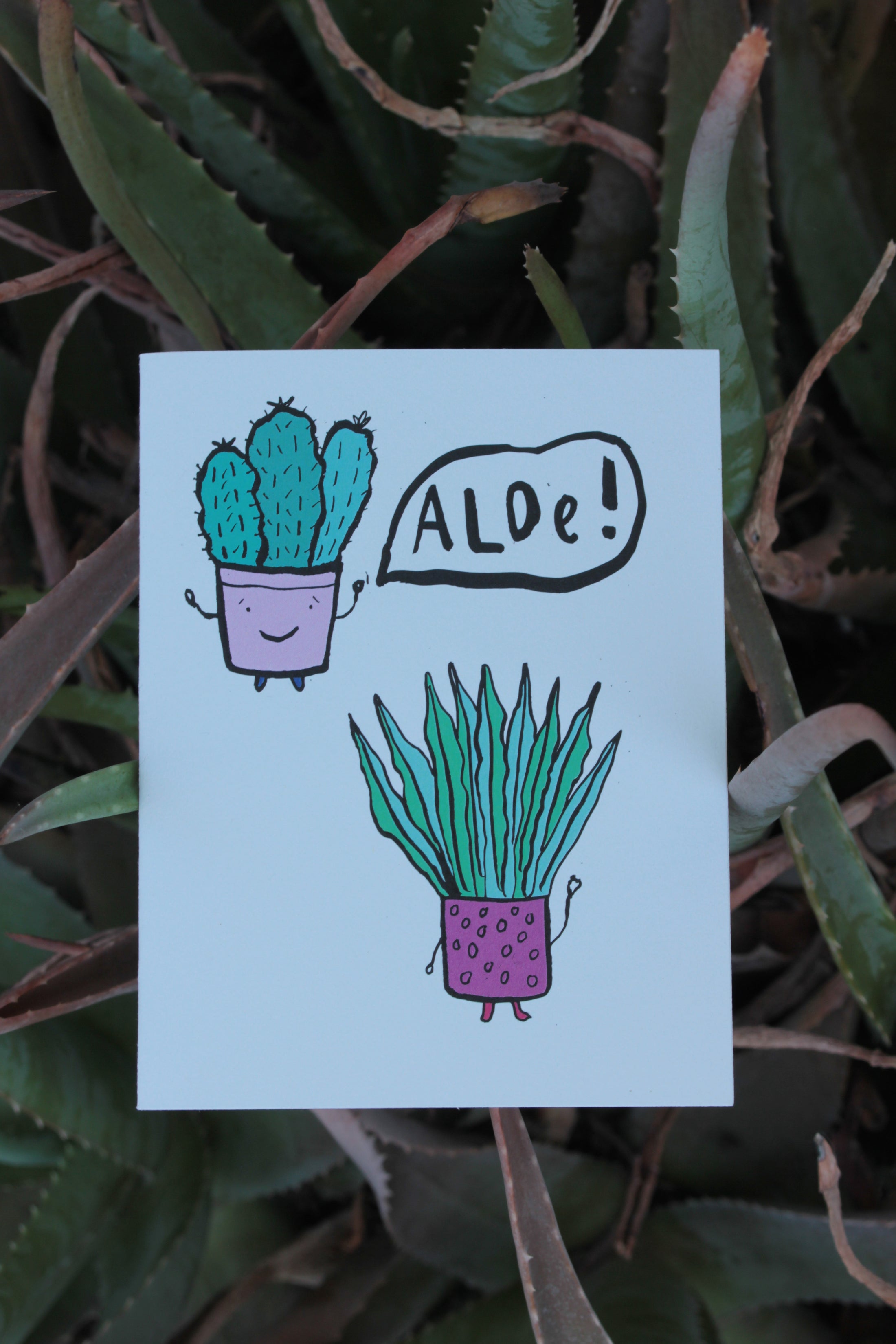 Aloe Hello Greeting Card – I Must Draw